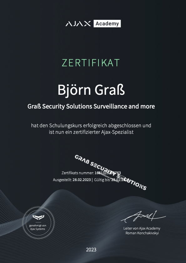 AJAX SYSTEMS – Graß Security Solutions Surveillance and more